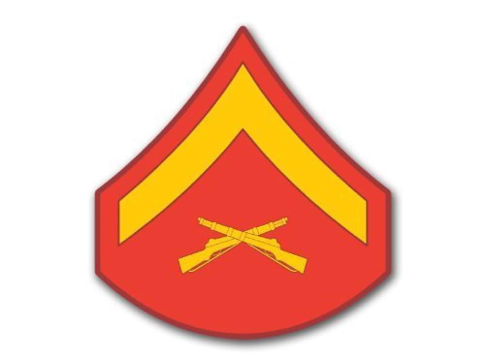 Usmc Rank Lance Corporal Stripes Chevron Shaped Sticker | Etsy
