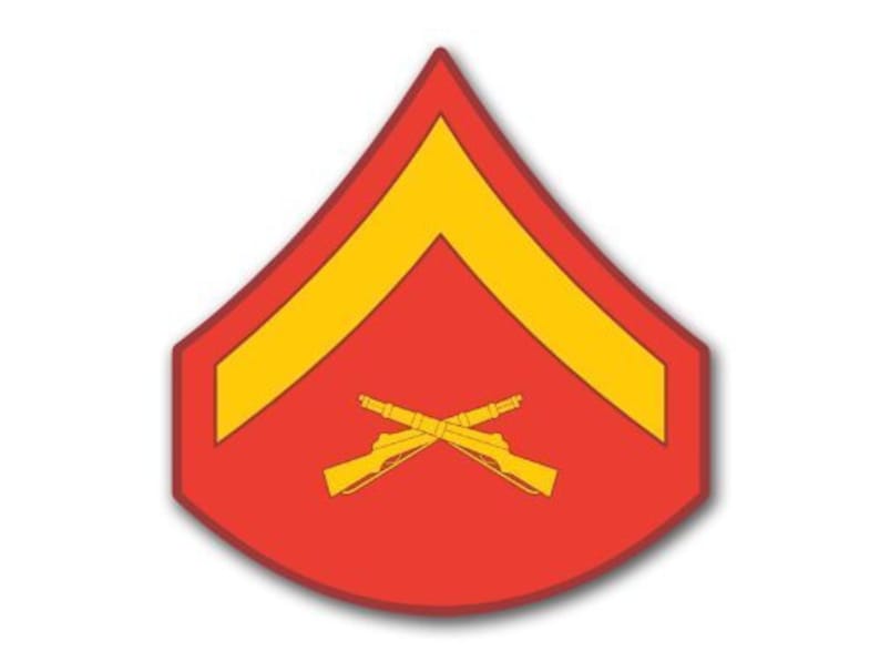 Usmc Rank Lance Corporal Stripes Chevron Shaped Sticker | Etsy