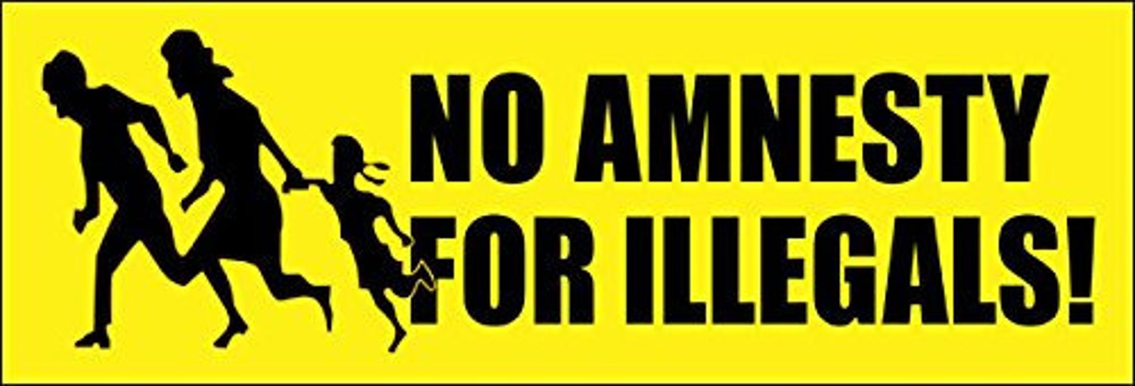 Yellow No Amnesty For Illegals Bumper Sticker Anti Amnesty | Etsy
