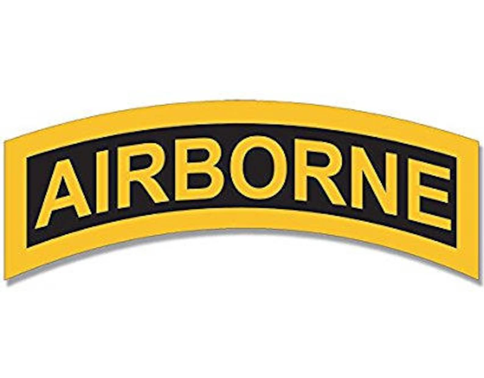 Yellow AIRBORNE Tab Shaped Sticker decal army ssi | Etsy