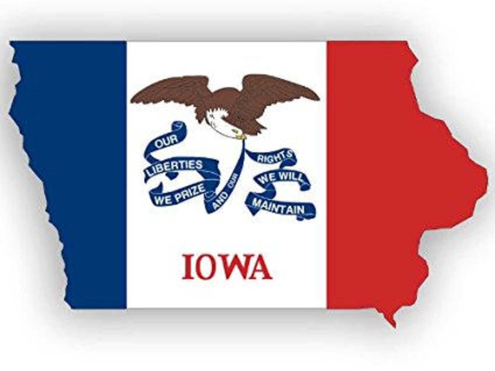 Iowa SHAPED Iowa Flag Sticker state decal | Etsy