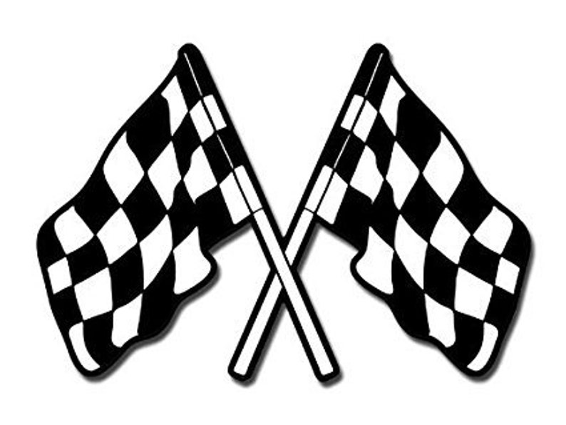 Dual Checkered Flags Sticker Decal Nascar Car Racing Etsy