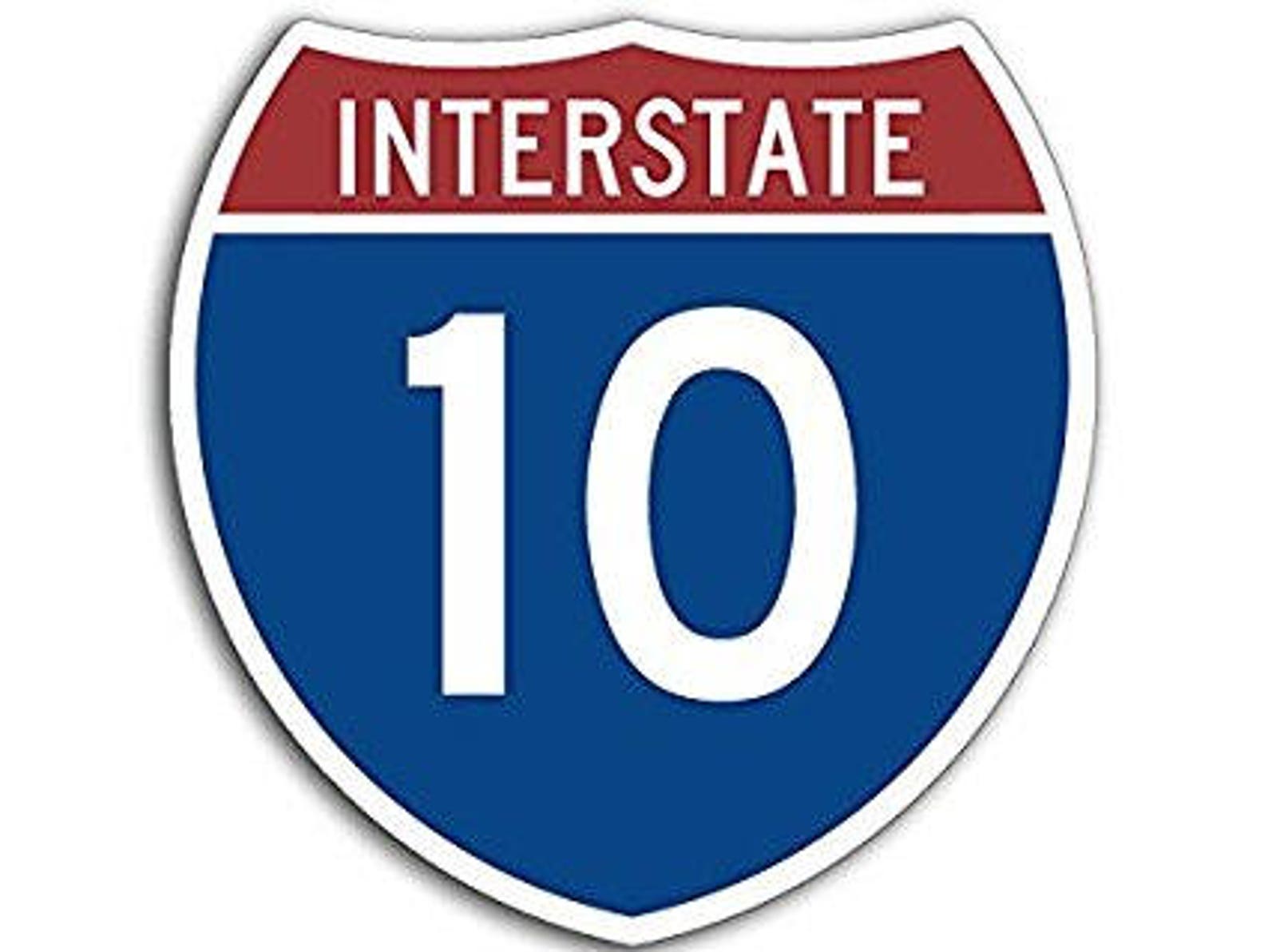 Interstate 10 Freeway Sign Shaped Bumper Sticker road trip | Etsy