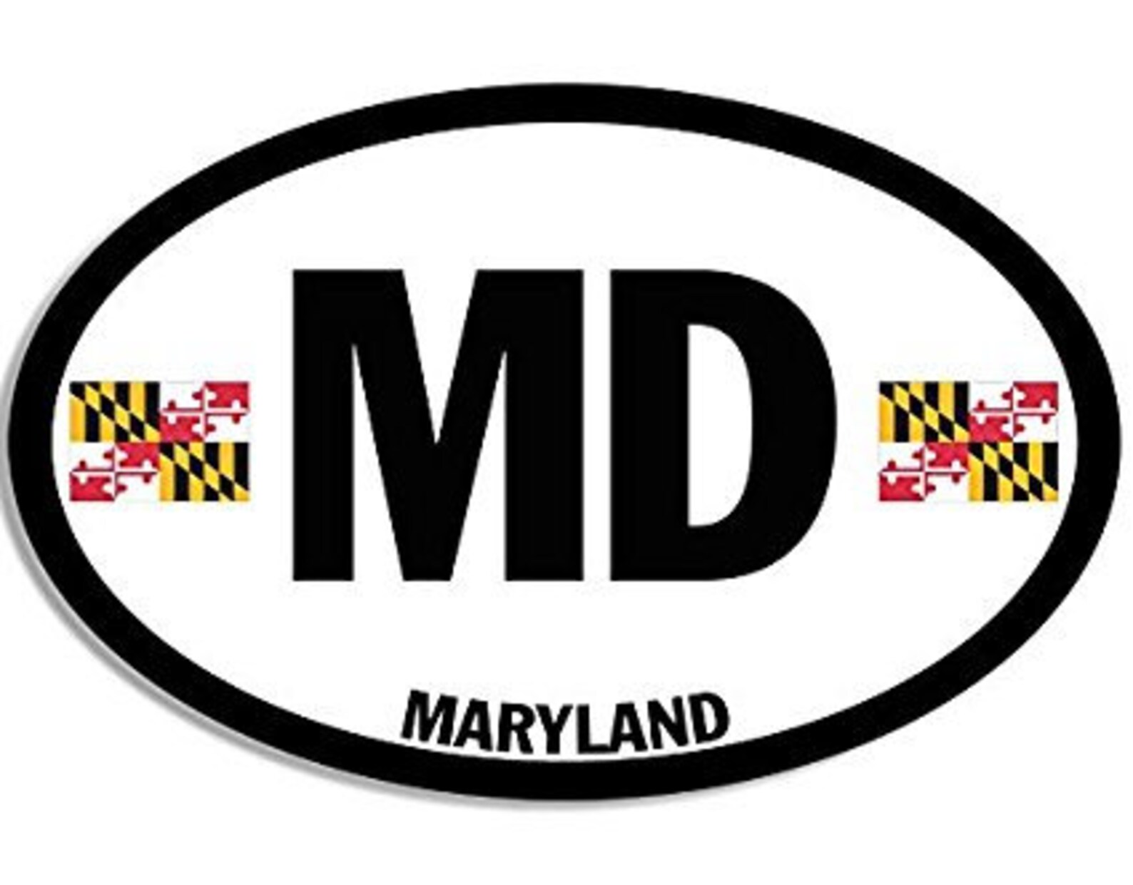 Euro Style Oval MD Maryland Bumper Sticker state flag decal | Etsy