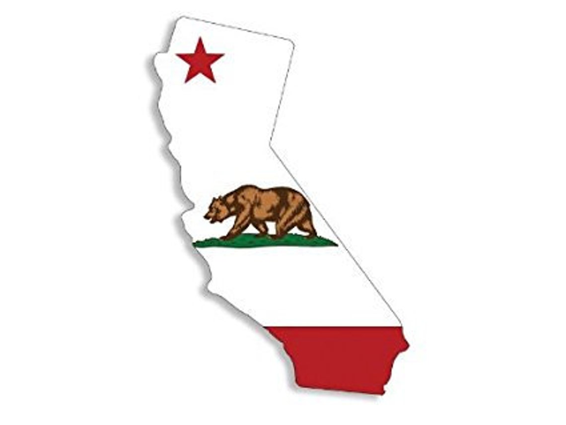 California Shaped Cali Flag Sticker decal | Etsy