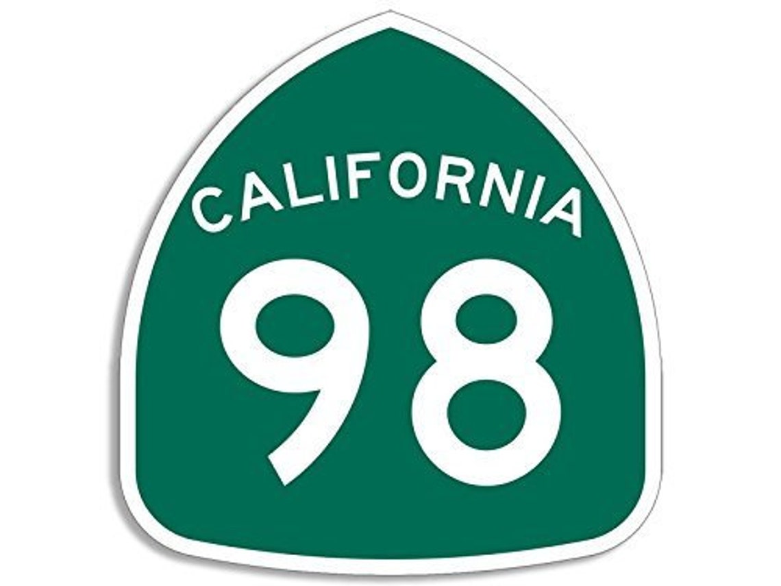 Green State Route 98 Sign Shaped Sticker California Sr Decal | Etsy