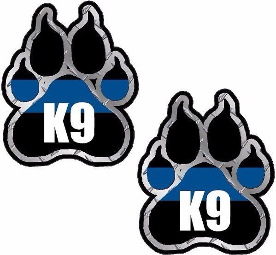 Magnet 2 3X2.5 Police K9 Paw Decal Set K-9 | Etsy