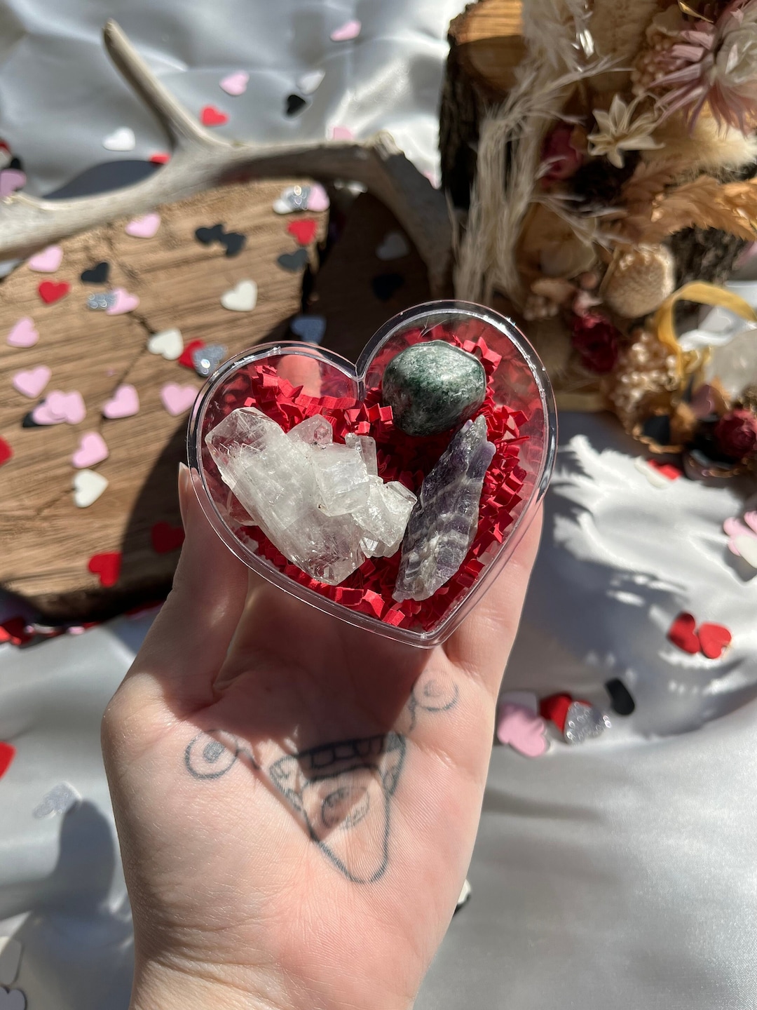 1, Mini Crystal Heart Box, Crystal Heart Box, Crystal Set, Gift ...