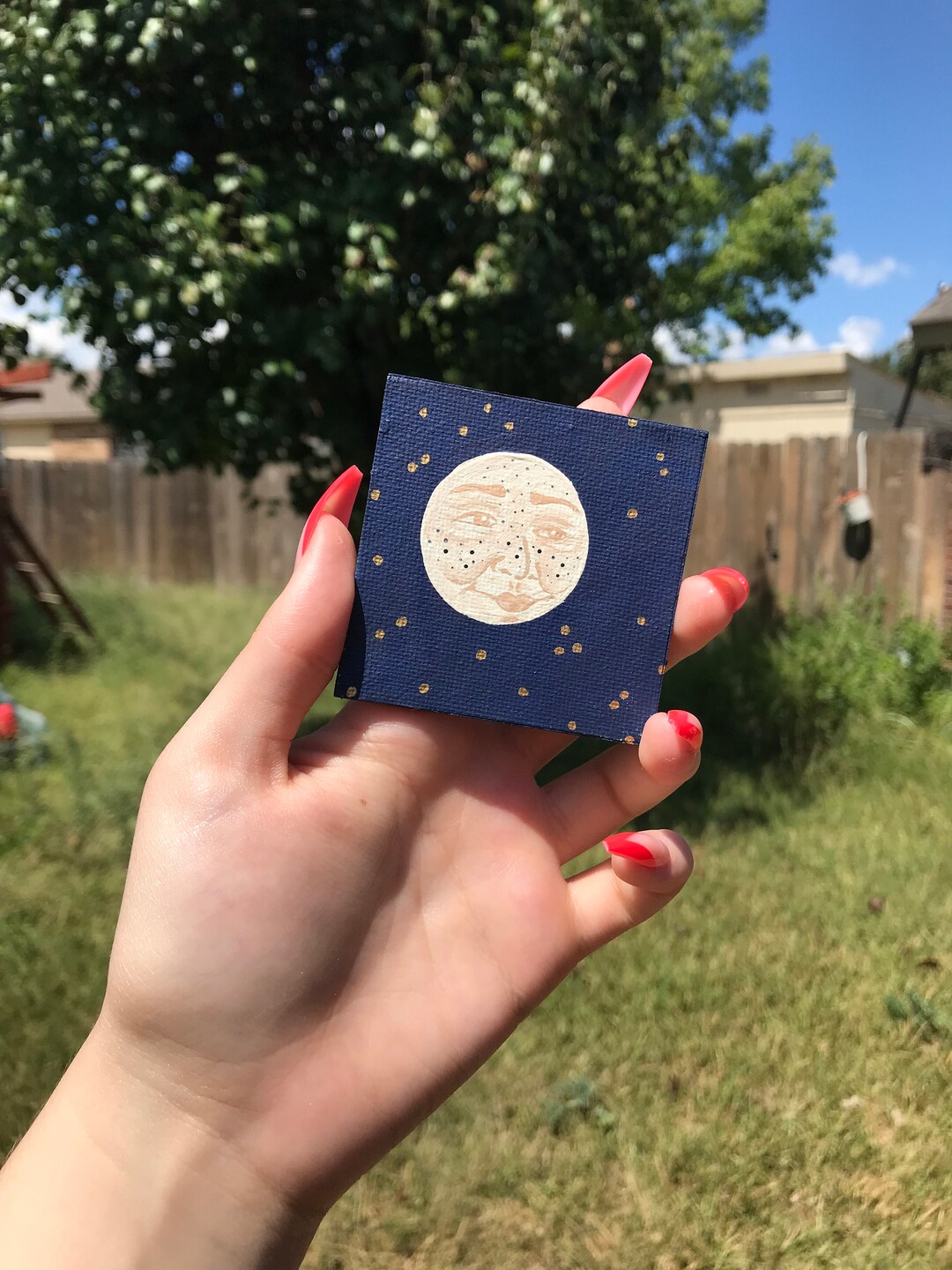 Full Moon Moon Magnet Full Moon Magnet Handpainted Moon - Etsy