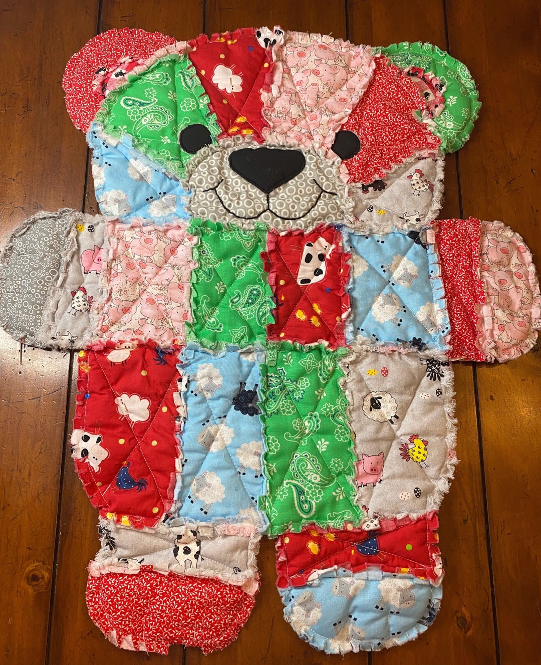 Barnyard Bear Baby Quilt: Handmade Farm Animal Blanket - Etsy