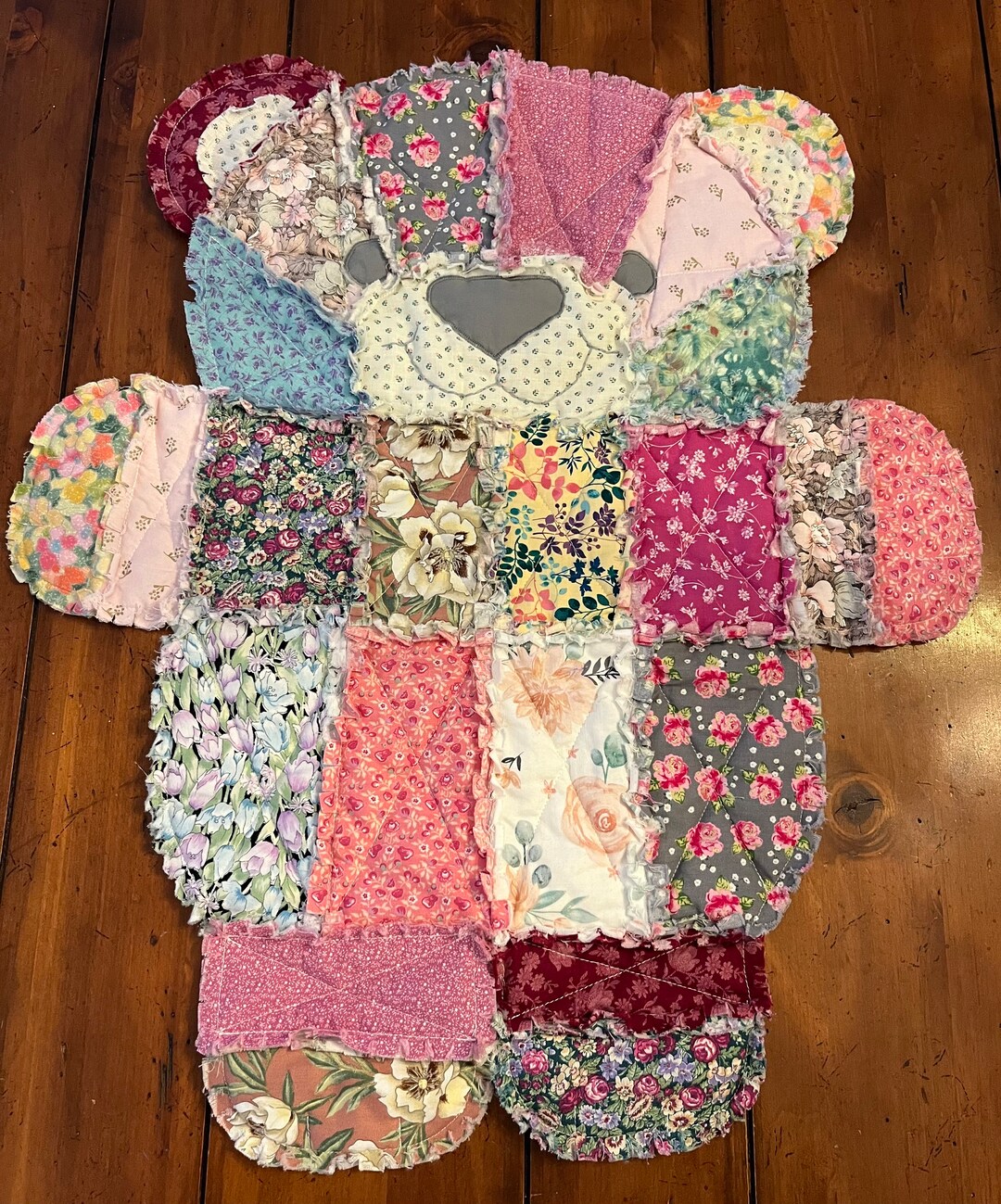 Floral Bitty Bear, Baby Quilt, Baby Blanket, Baby Bear, Baby Nursery ...
