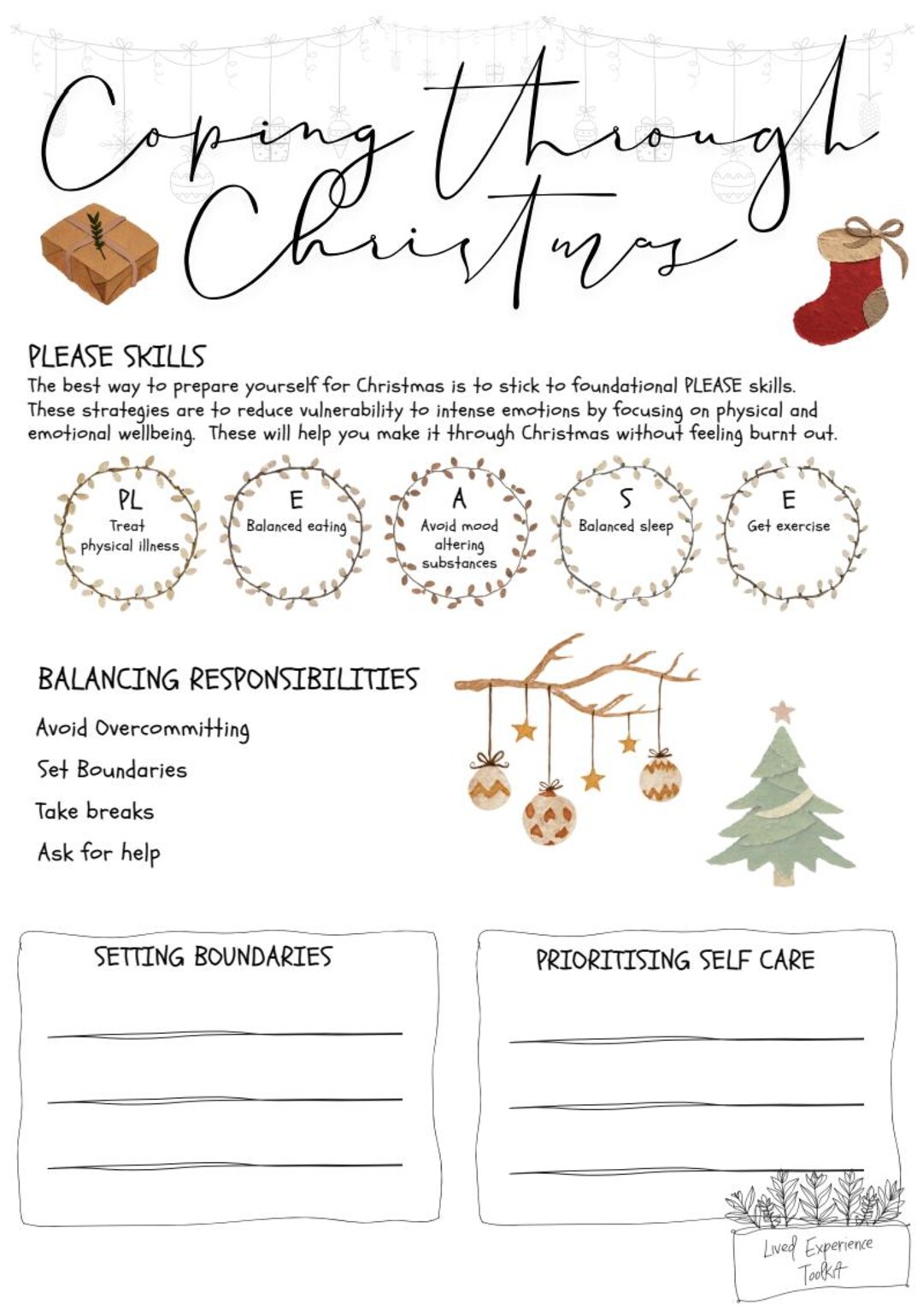 Coping Through Christmas DBT Worksheet - Etsy Canada
