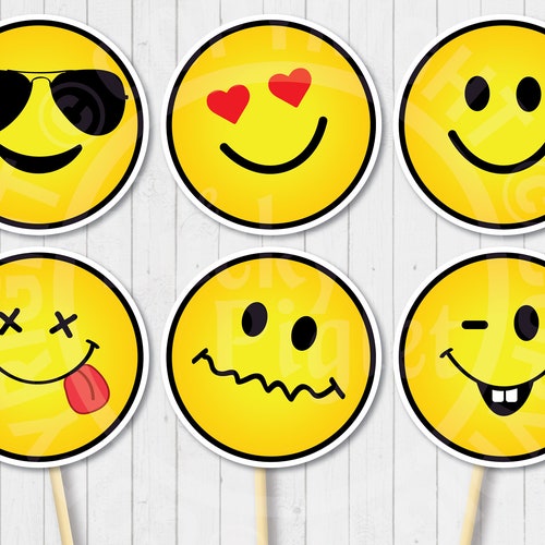 Emoji Photo Booth Props Instant Download Emoji Themed - Etsy