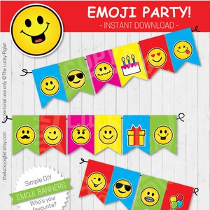 EMOJI PARTY Printable Package, Emoji Party Decorations, Emoji ...