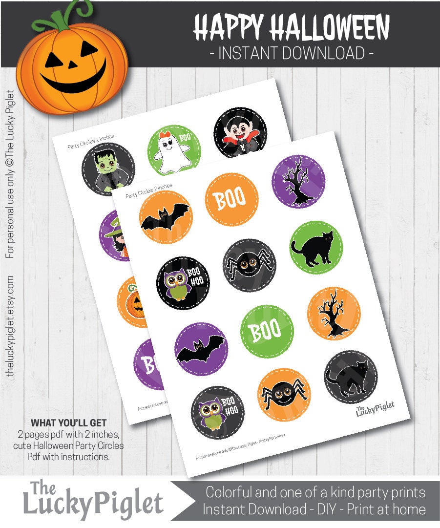 HALLOWEEN PARTY CIRCLES Cute Halloween Party Decoration - Etsy Norway
