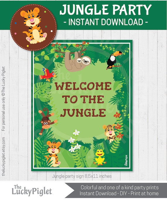 JUNGLE PARTY SIGNS Jungle Birthday Decoration Jungle | Etsy