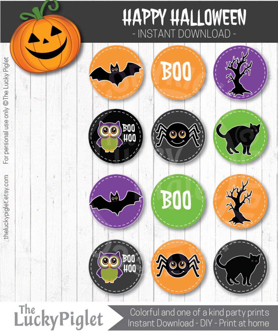 HALLOWEEN PARTY CIRCLES Cute Halloween Party Decoration - Etsy Norway