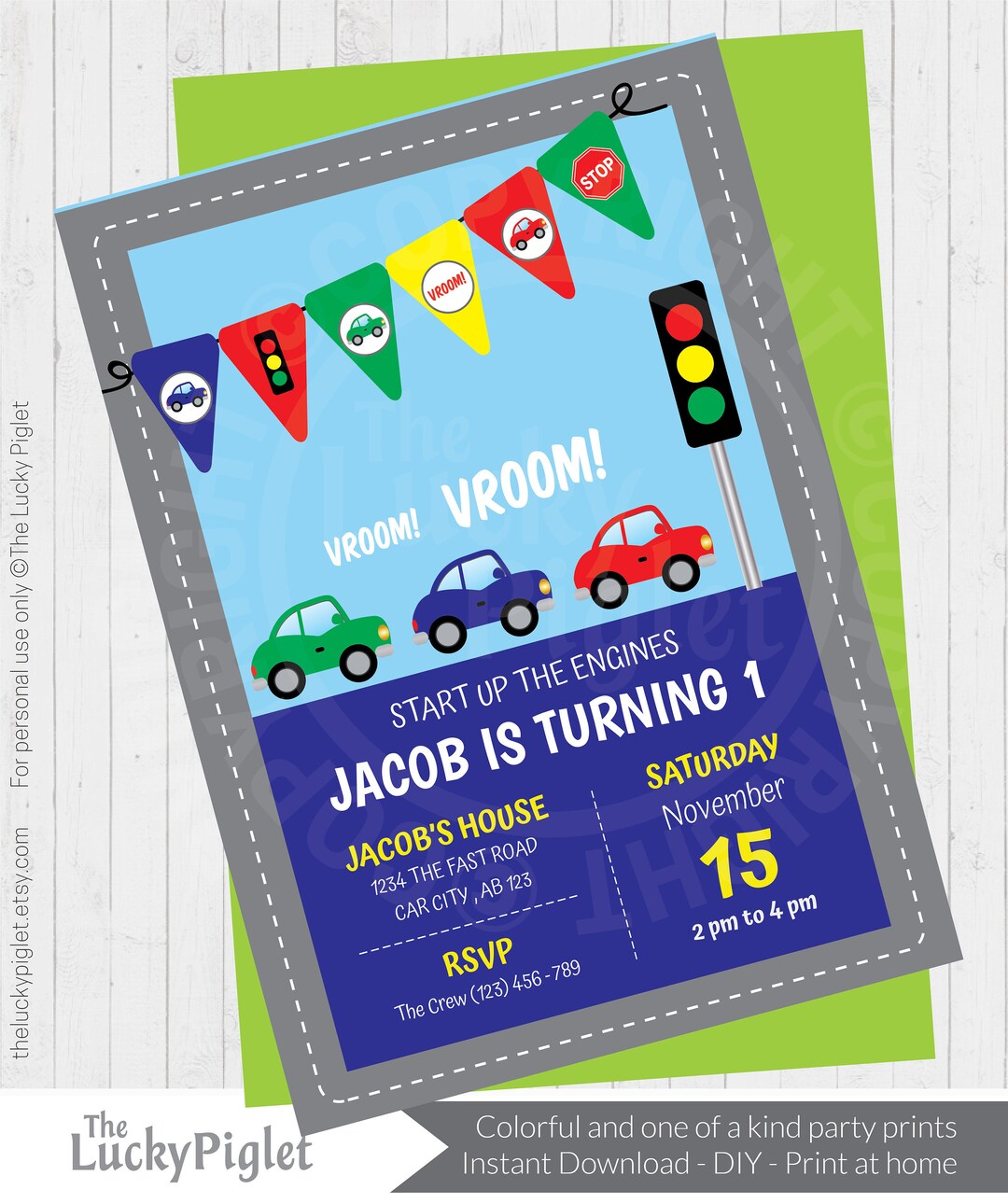 Car Birthday Invitation Car Party Invitation Race Car - Etsy
