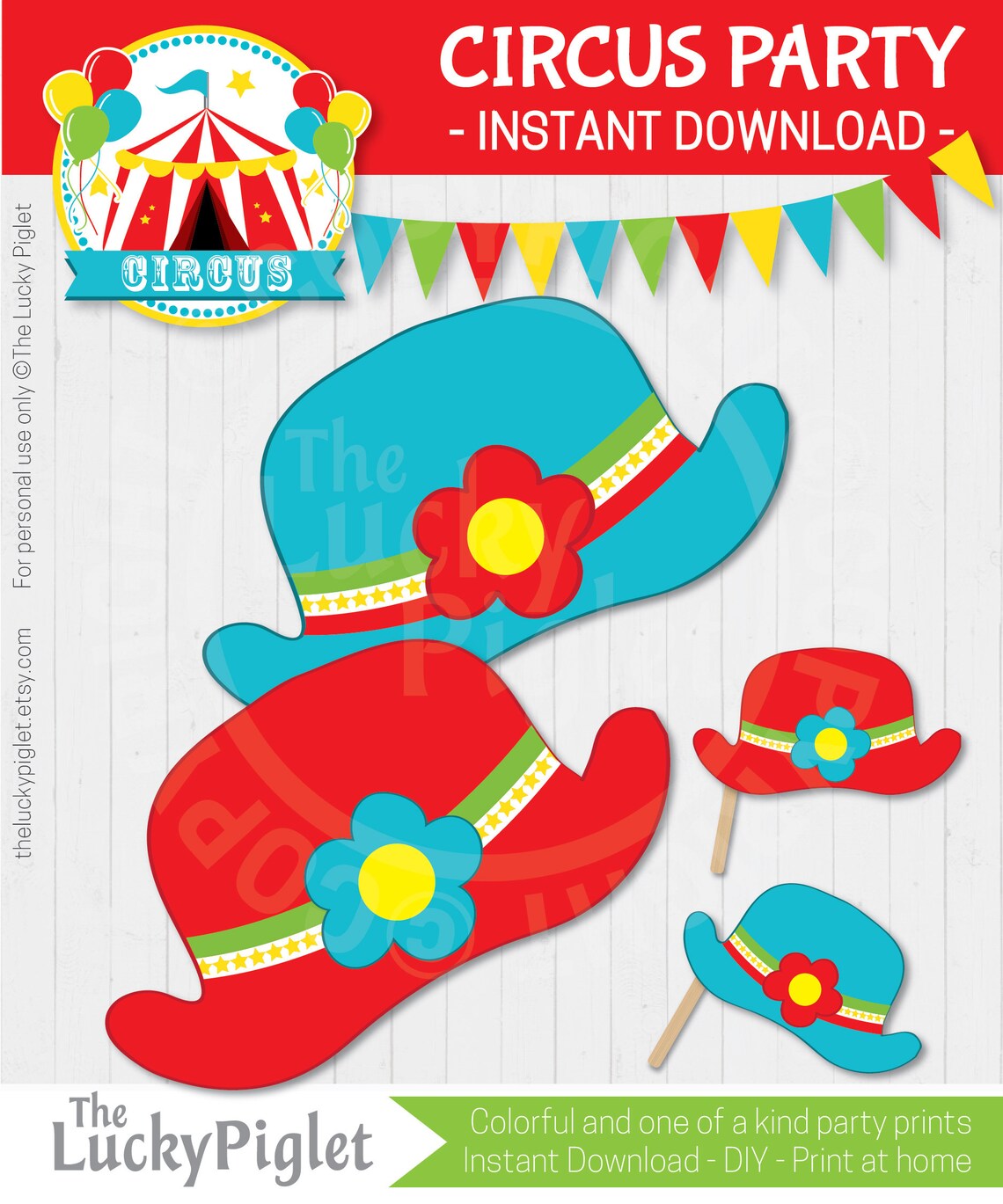 CIRCUS PARTY Photo Booth Props Circus Party Photo Booth Props, Funny ...