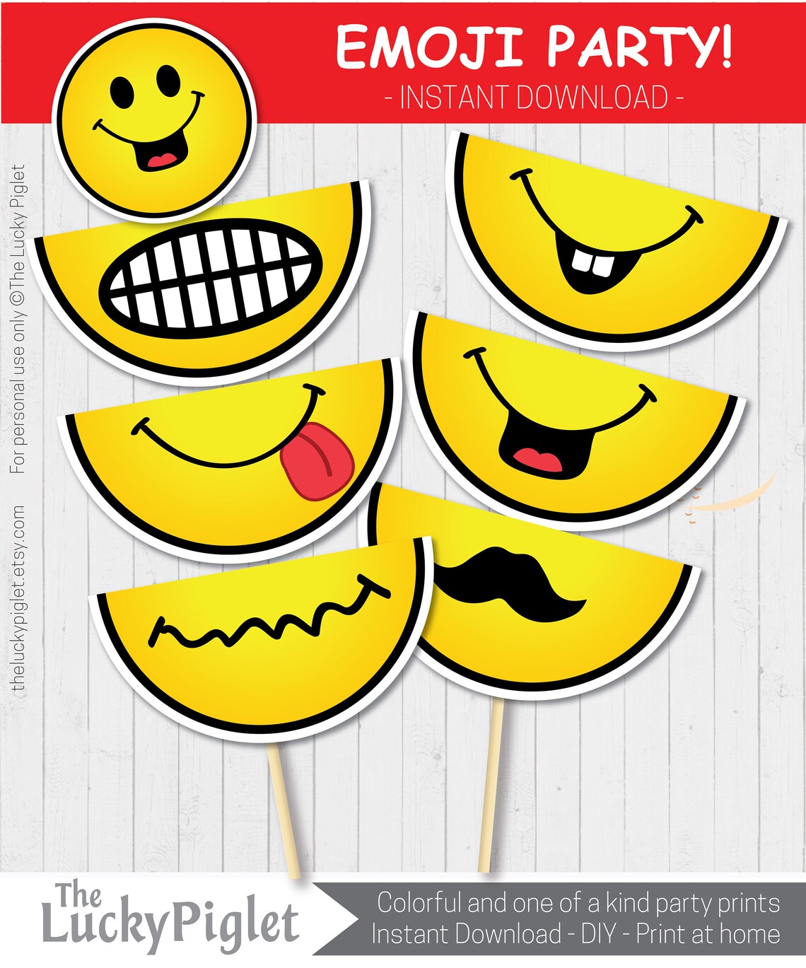 EMOJI PARTY DECORATIONS, Emoji Centerpieces, Emoticon, Smiley, Photo ...