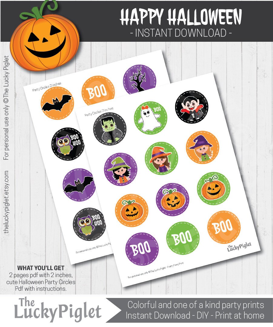 HALLOWEEN PARTY CIRCLES Cute Halloween Party Decoration - Etsy Norway