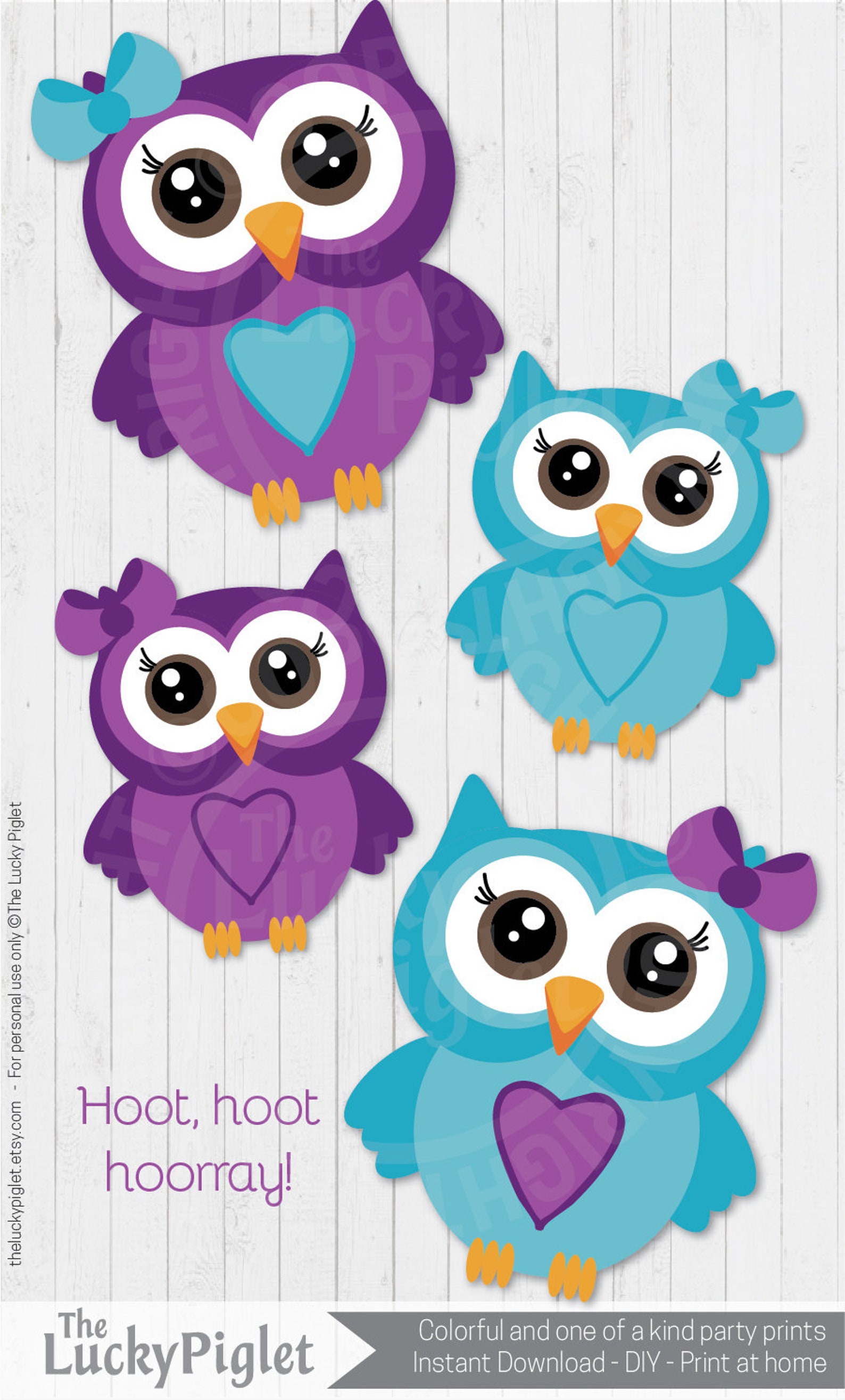 OWL DECORATIONS Purple and Teal Owl Party Decorations Owl - Etsy Norway