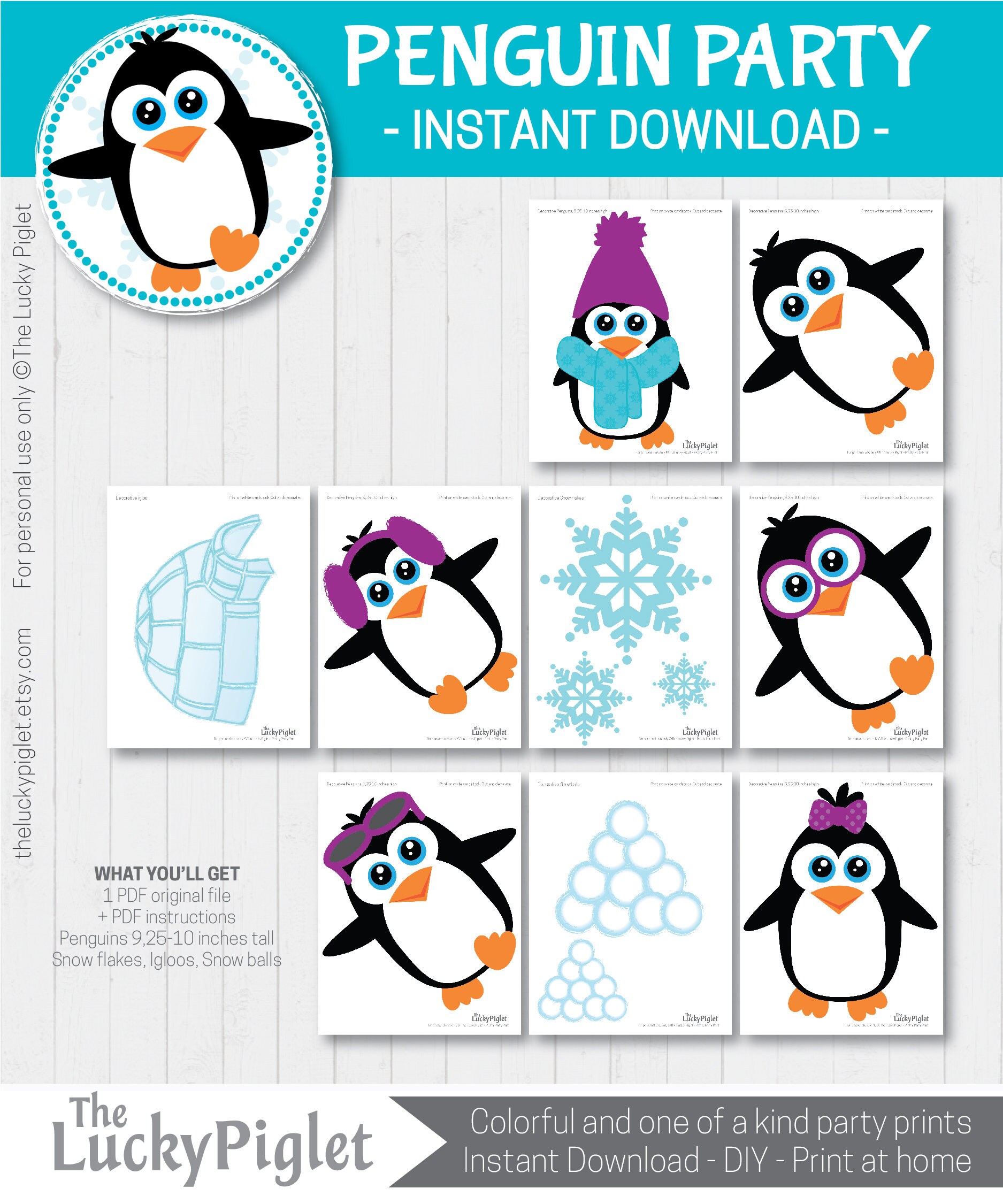 PENGUIN PARTY DECORATION Penguin Party Centerpieces Penguin - Etsy Norway