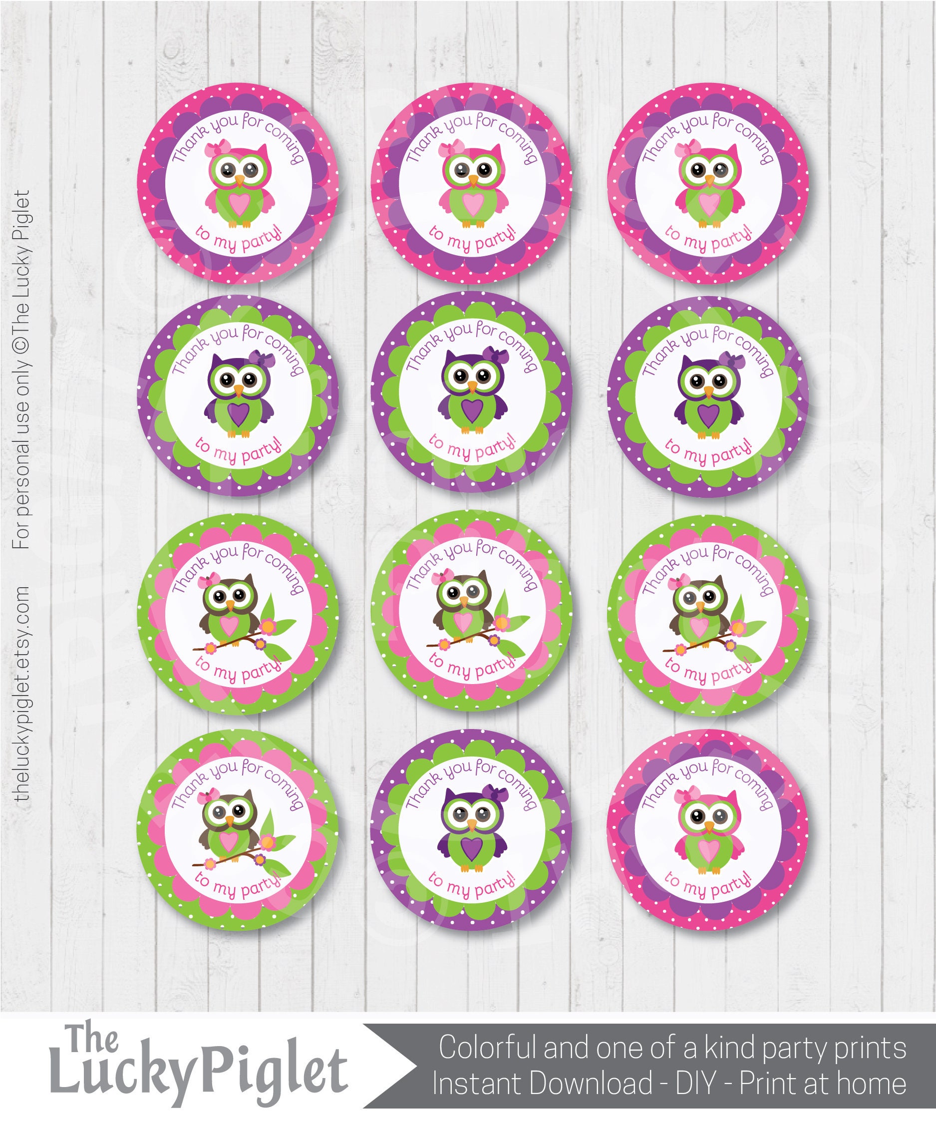 OWL FAVOR TAGS, Owl Gift Tags, Owl Party Printables, Owl Party ...