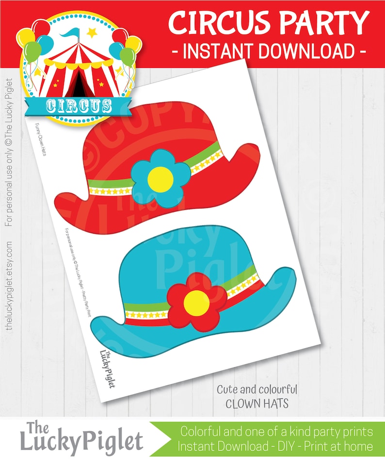 CIRCUS PARTY Photo Booth Props Circus Party Photo Booth Props, Funny ...