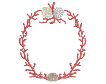 Coral Embroidery Design | Etsy