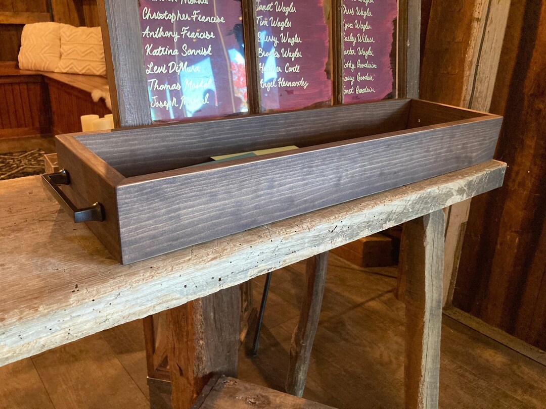 Centerpiece Box With Mitered Corners, Decorative Wood Box With Handles ...