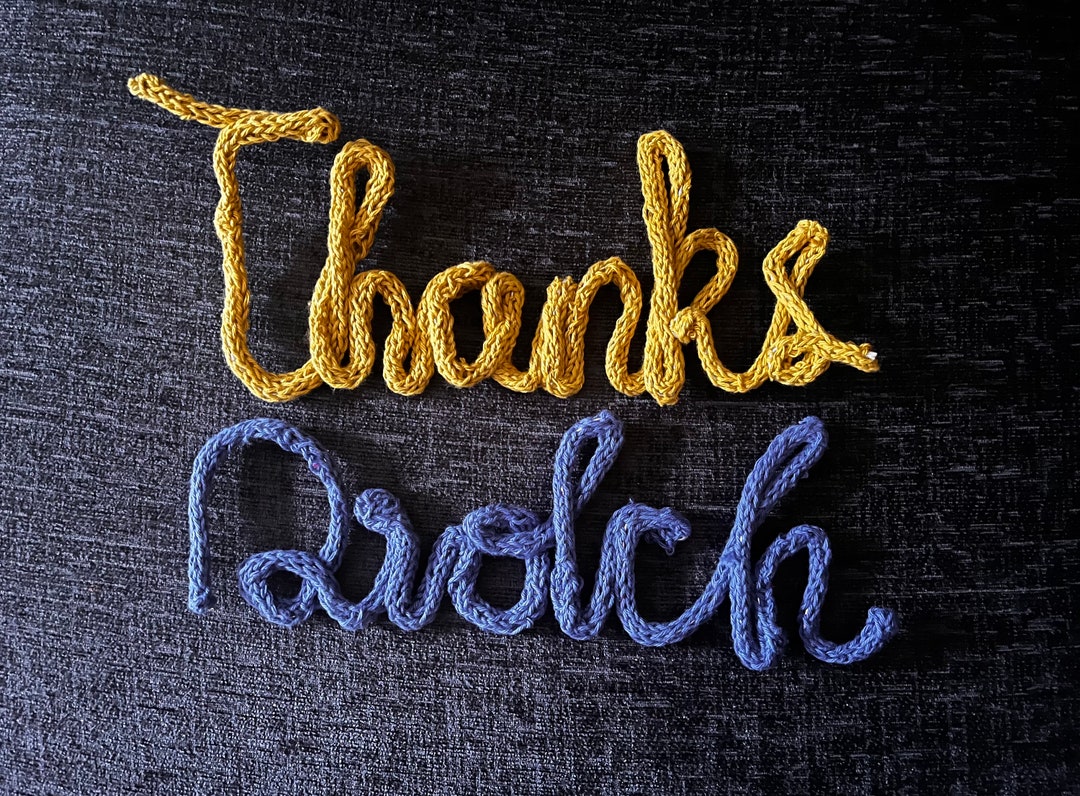 Custom Made Crocheted Woolly Letter Word Wire Art , Personalised Wire ...