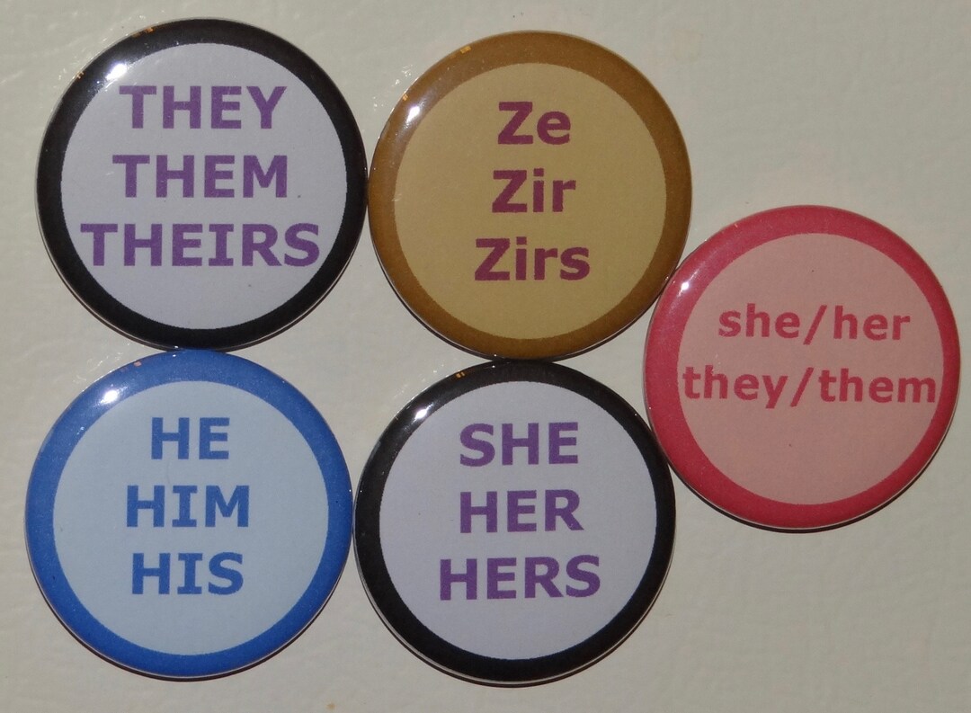 Pronouns Pins/buttons and Magnets - Etsy