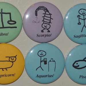 Zodiac/astrology Buttons/pins and Magnets - Etsy
