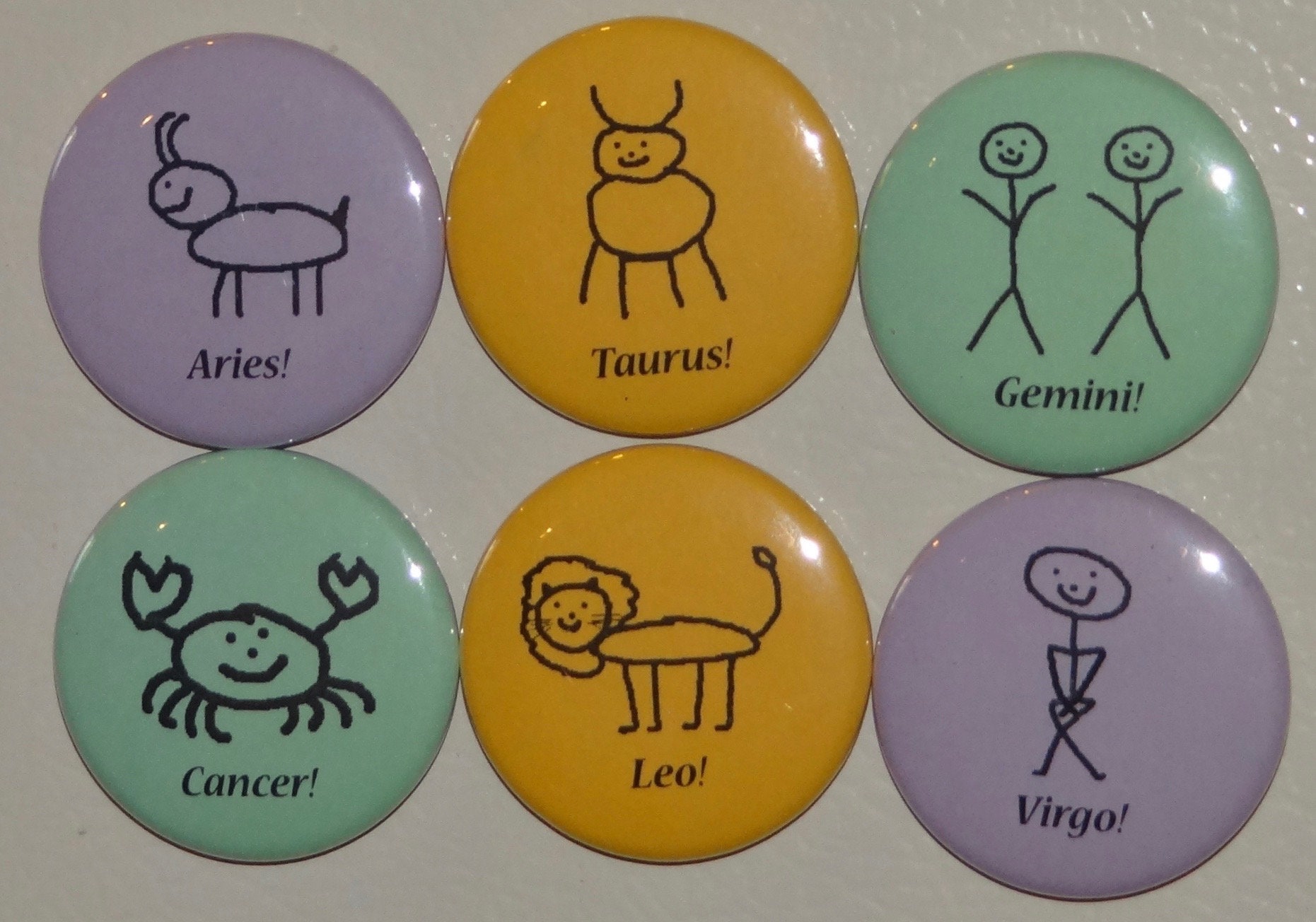 Zodiac/astrology Buttons/pins and Magnets | Etsy