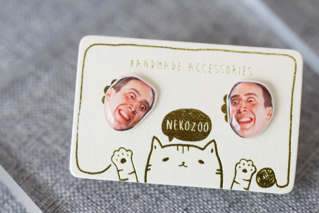 Nicolas Cage - MEME Earrings - Funny Earrings - Tiktok Instagram - Fun ...