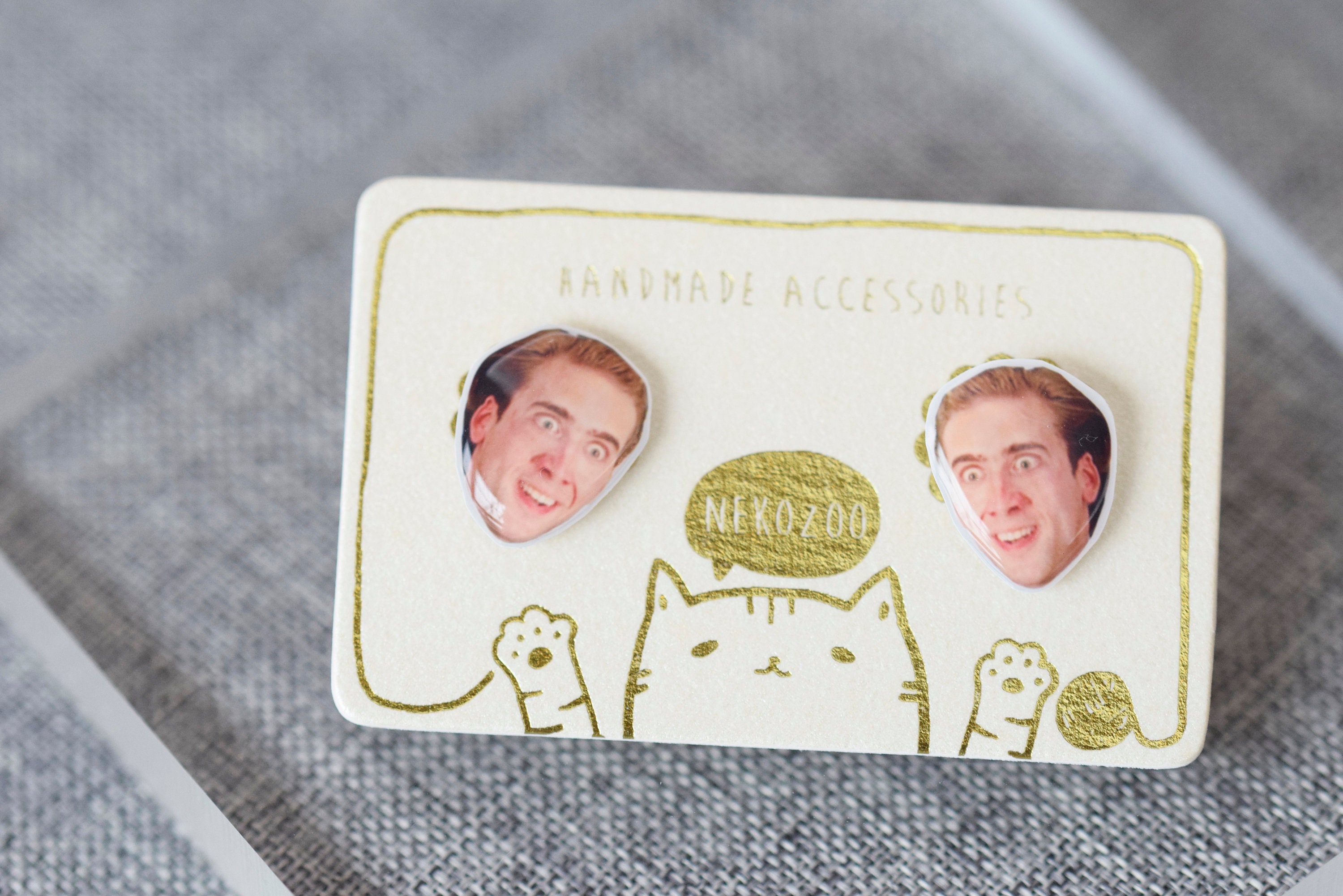 Nicolas Cage - MEME Earrings - Funny Earrings - Tiktok Instagram - Fun ...
