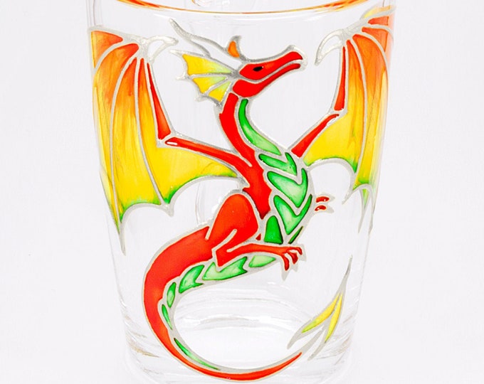 Personalized Dragon Mug. Hand Painted Stained Glass Dragon Coffee Mug ...