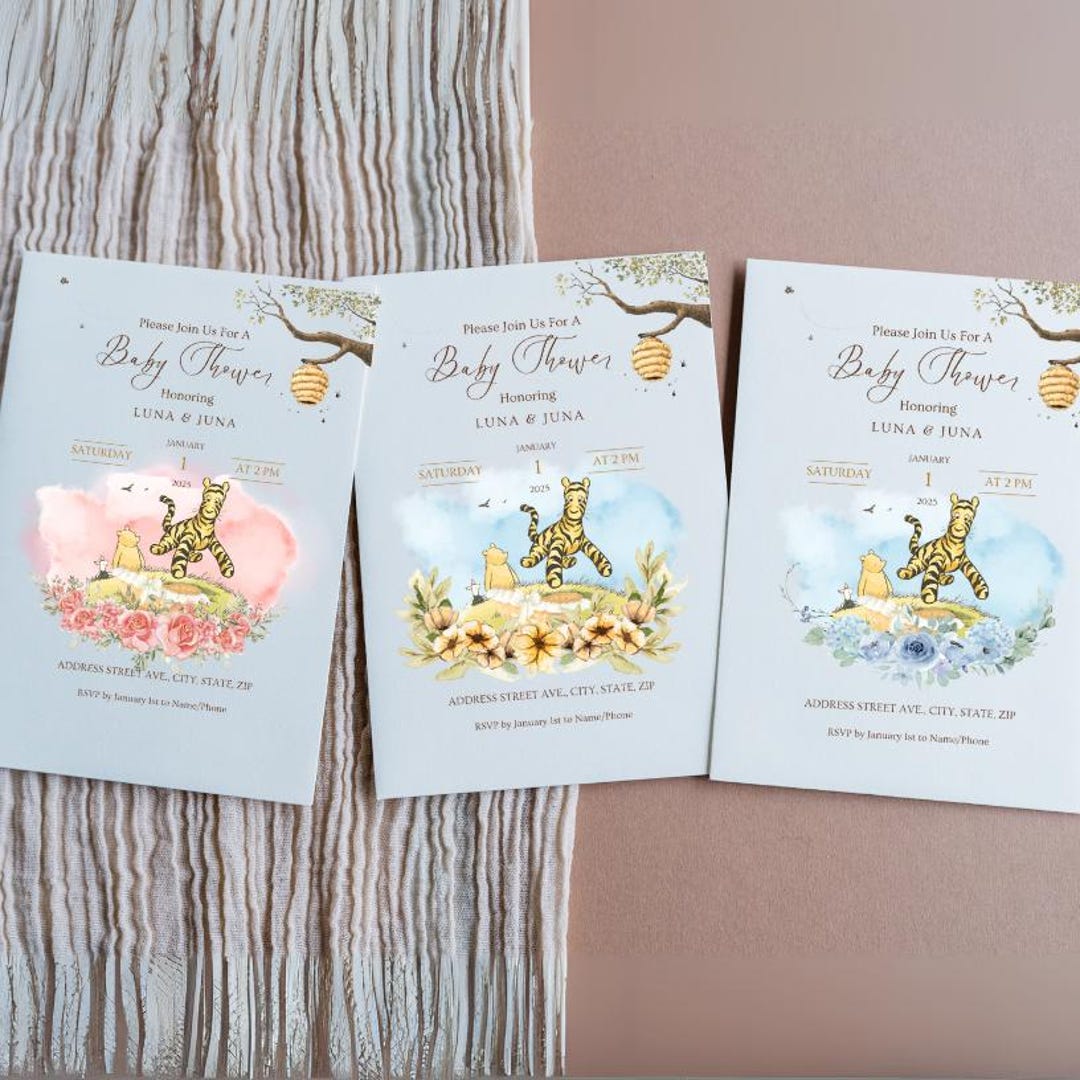 Classic Winnie the Pooh Tigger- Baby Shower Invitation Template | Girl ...