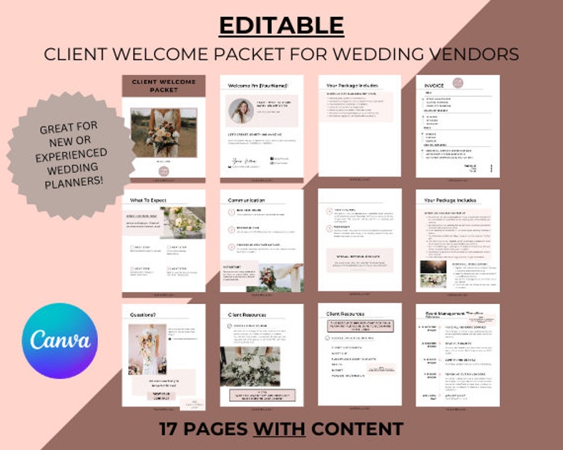 CLIENT ONBOARDING WELCOME Packet| Wedding Planner | Wedding Day of ...
