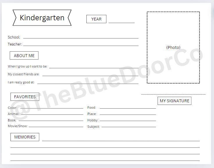 Printable Memory Box Folder Cover Template | Editable in Canva | Pre-k ...