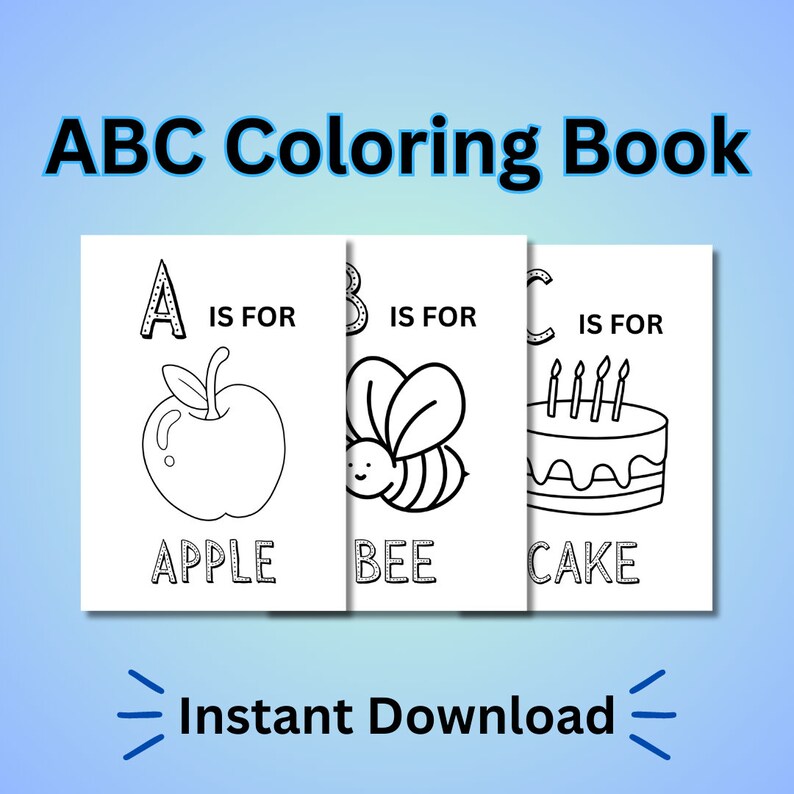 Abcs Coloring Book | Instant Download | Spark Creativity in Kids! - Etsy