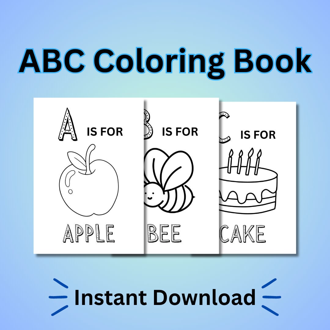 Abcs Coloring Book | Instant Download | Spark Creativity in Kids! - Etsy
