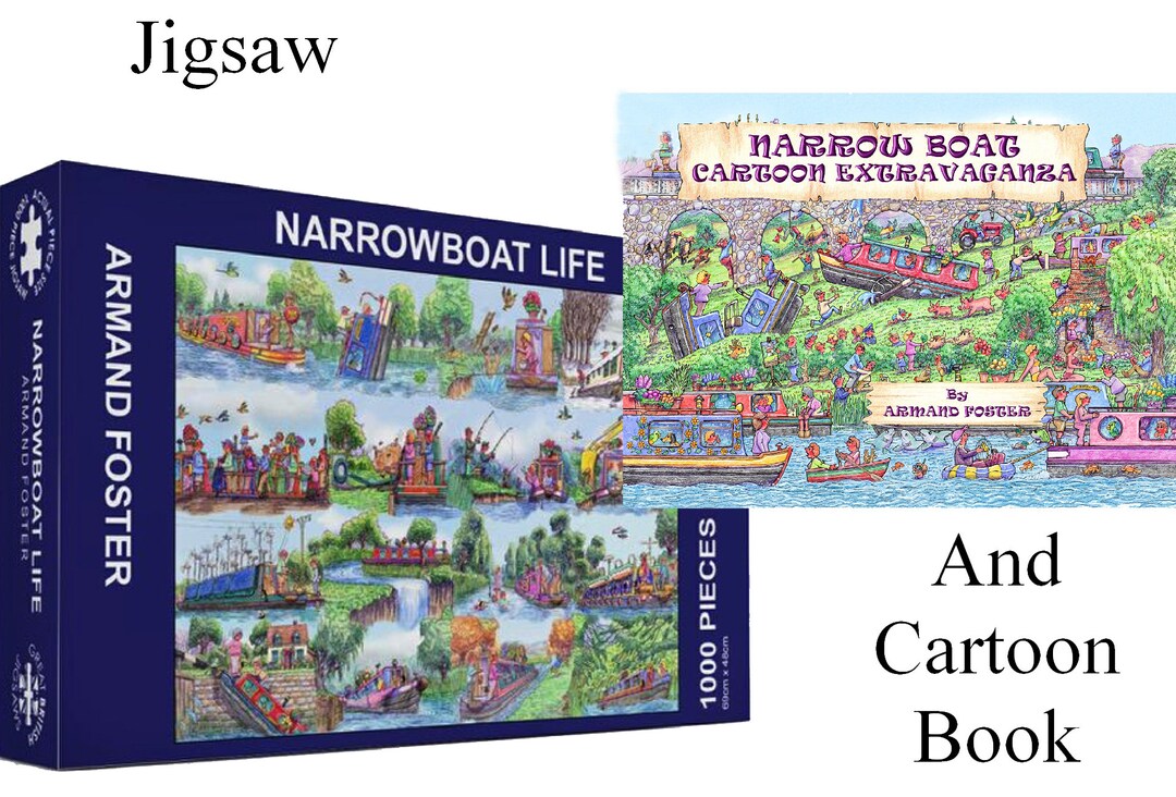 NARROWBOAT LIFE Jigsaw and Cartoon Book Set by Armand Foster - Etsy