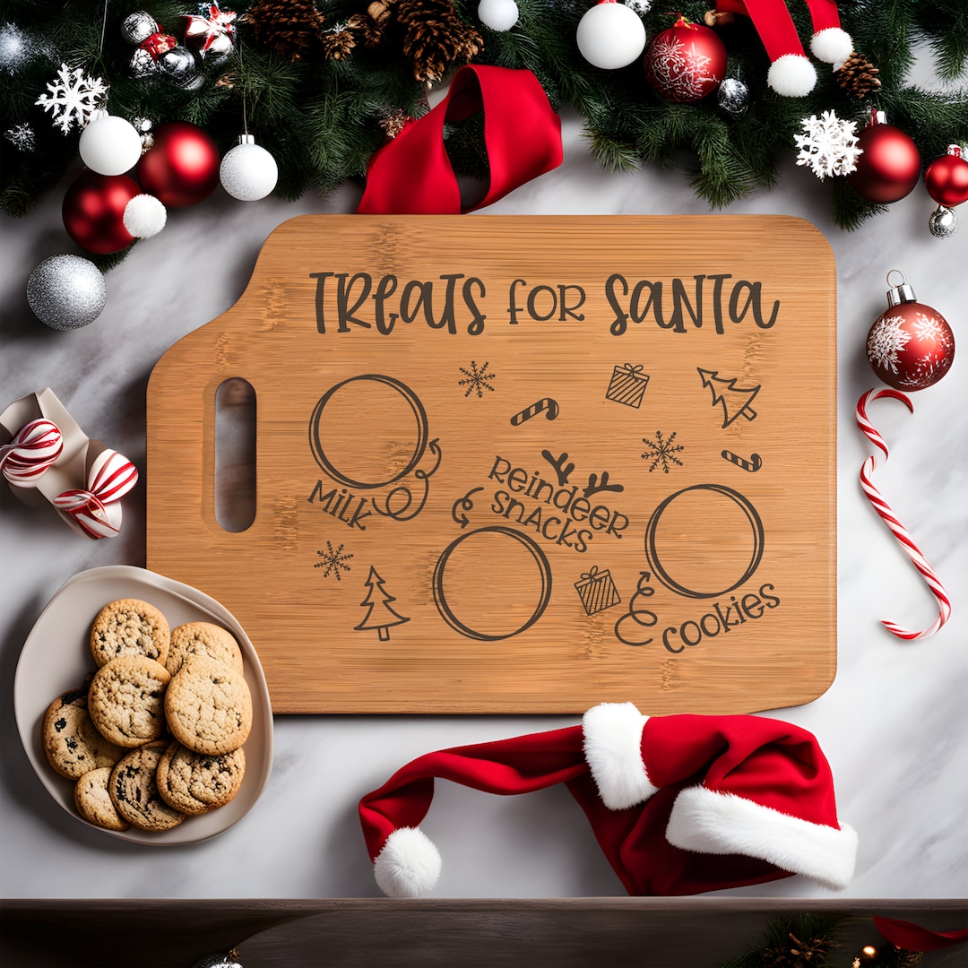 Treats for Santa Cookie Tray Santa Treat Board Santa Milk - Etsy
