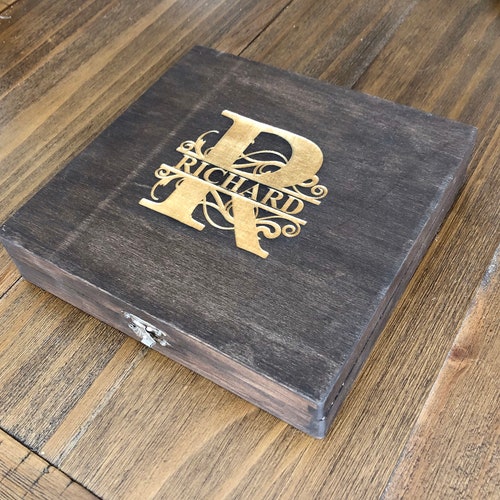 Rustic Cigar Box Groomsmen Cigar Box Best Man Gift Wooden - Etsy