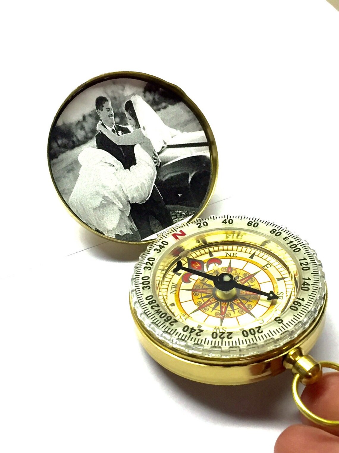 Engraved PHOTO Compass Personalized Compass Bride Gift - Etsy