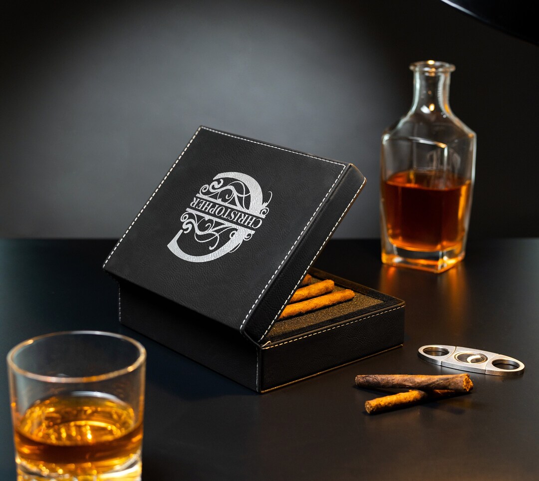 LUXURY DULUXE Cigar Box - Personalized Cigar Box- Groomsmen Cigar Box ...