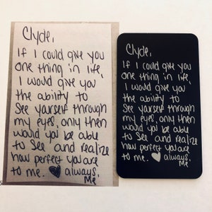 Handwritten Wallet Card- HANDWRITING Picture Wallet Card - Photo Wallet ...