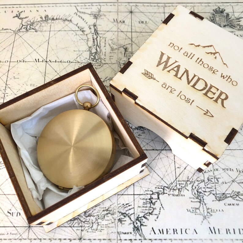Not All Those That Wander Are Lost Compass Gift Engraved | Etsy
